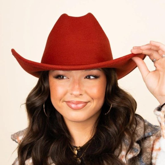 Canton | Accessories | Womens Cattleman Style Rust Western Felt Cowboy ...